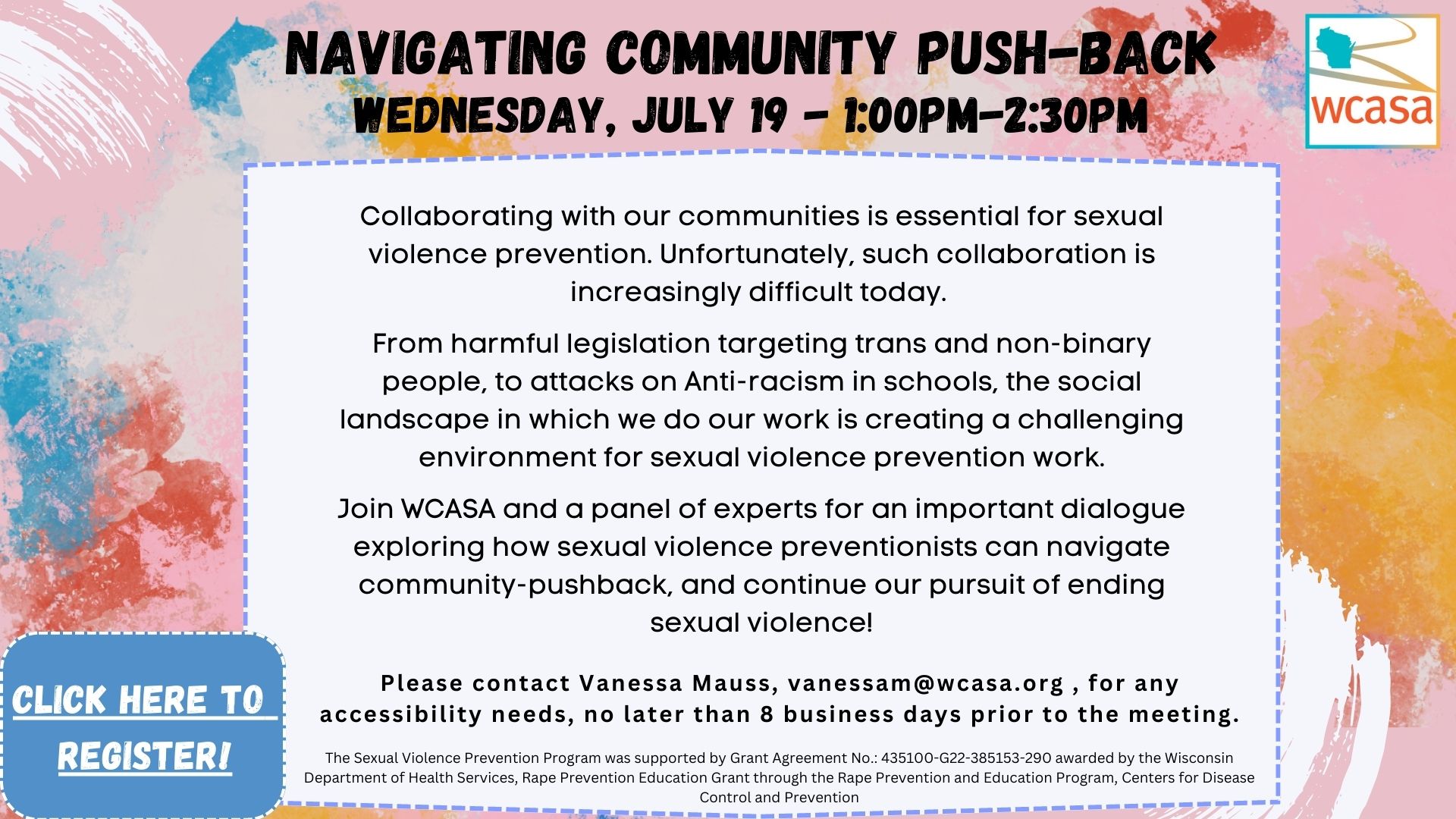 Webinar: Navigating Community Push-Back | WCASA Webinar: Navigating Community Push-Back | WCASA