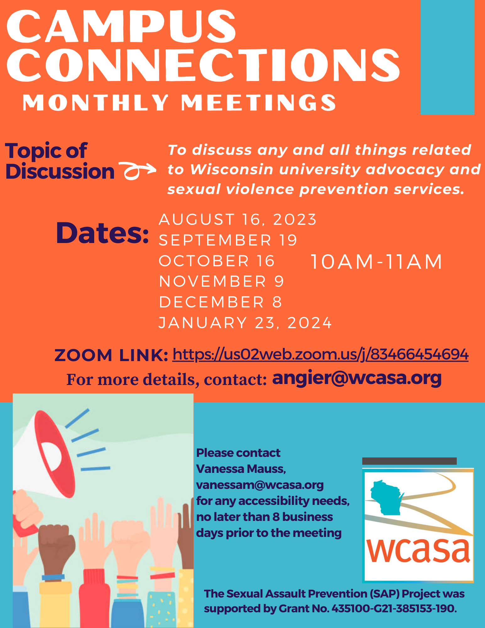 Campus Connections Monthly Meetings | WCASA