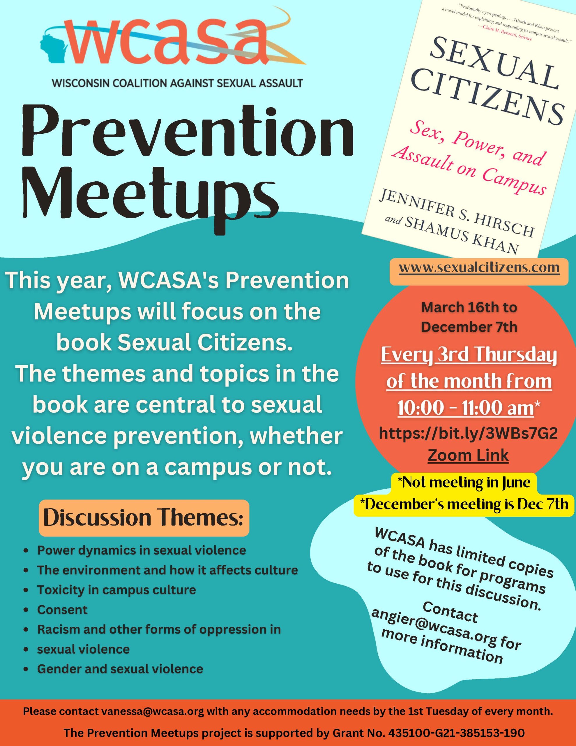 Monthly Prevention Meetups | WCASA